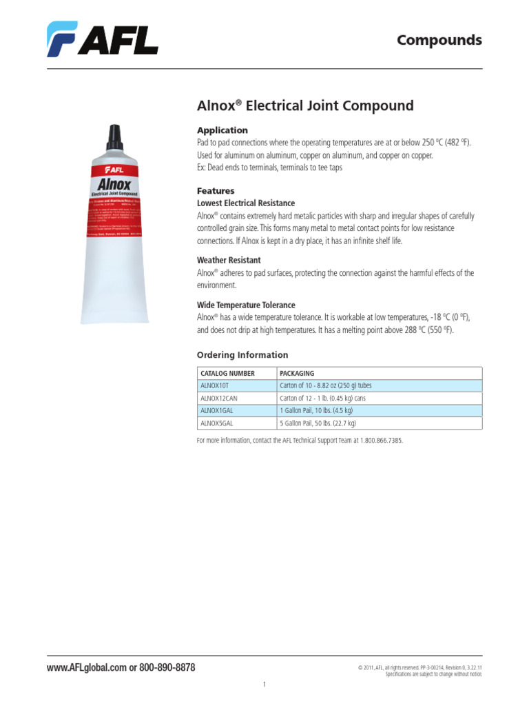 Alnox Electrical Joint Compound | PDF | Aluminium | Copper