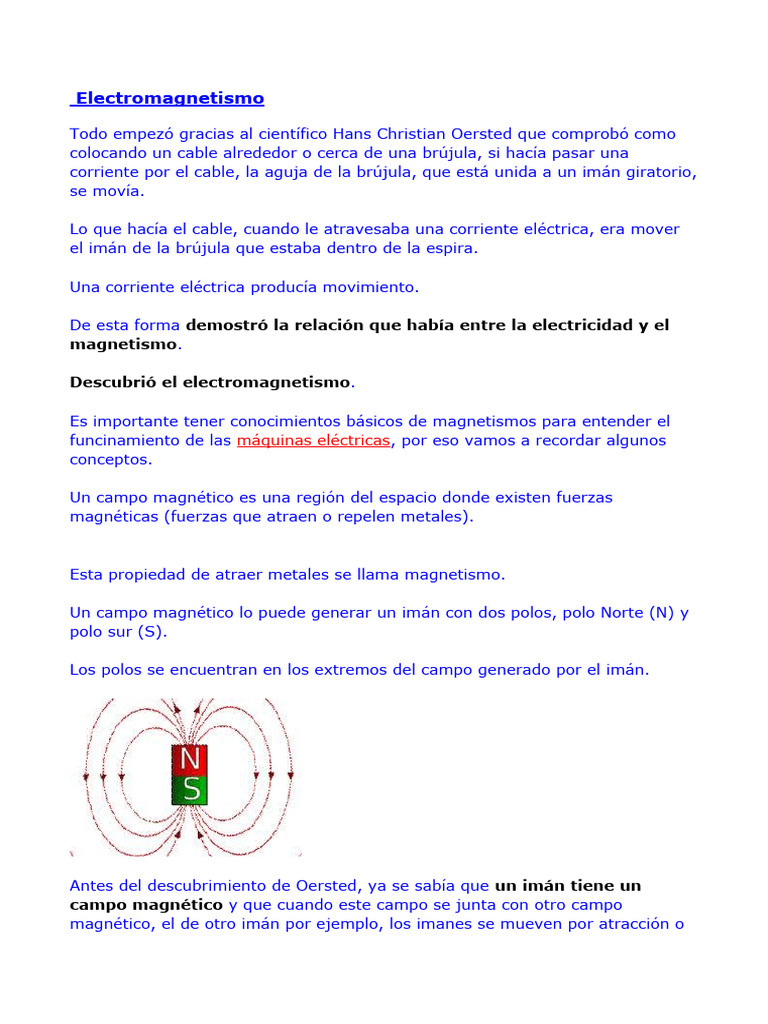 Electromagnetismo | PDF | Imán | Campo magnético