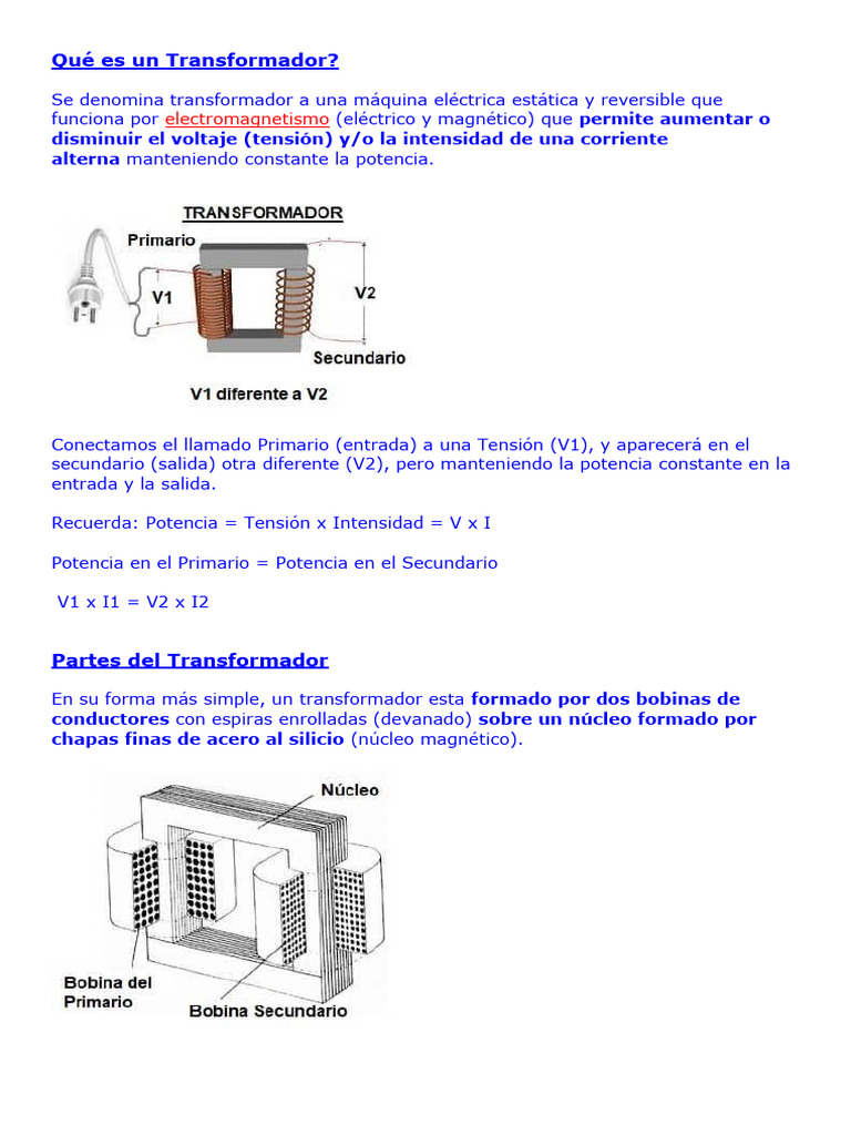 Transformador | PDF | Transformador | Inductor