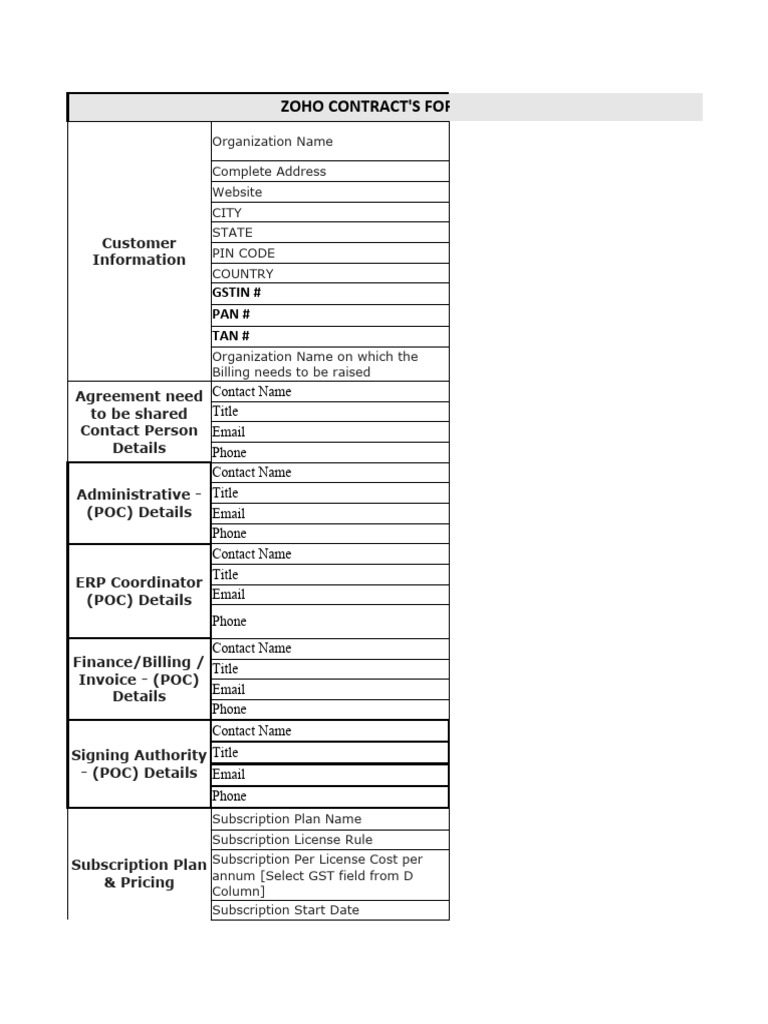 Add On - Bio Metric - Zoho Contract Format | PDF | Invoice