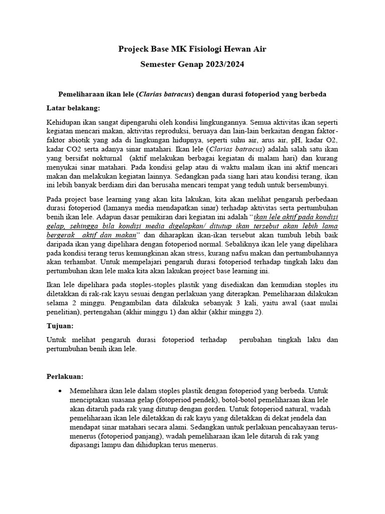 Projeck Base Fiswan Fotoperiod Draft | PDF