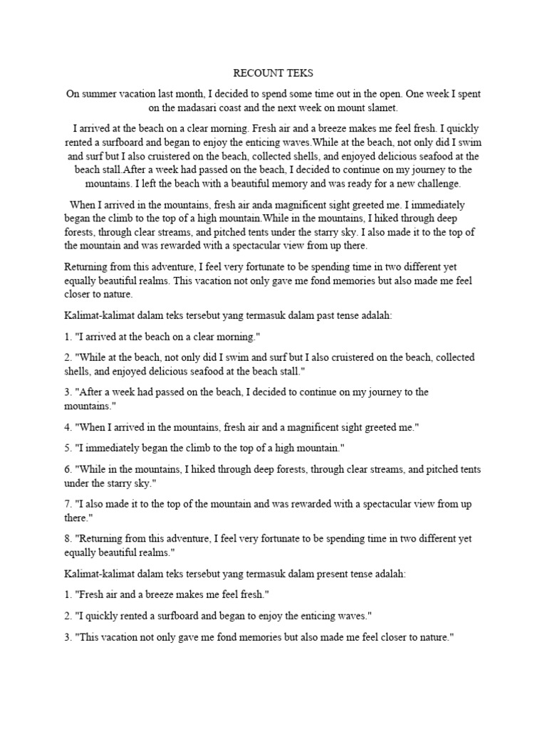 Recount Teks | PDF