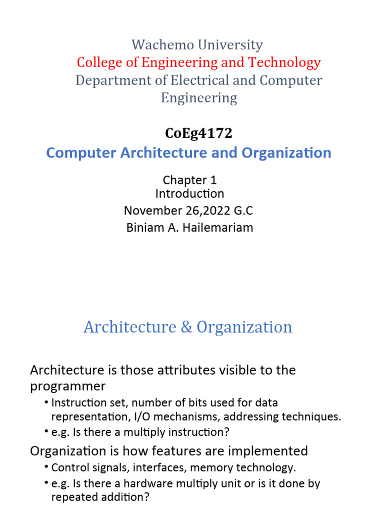 01 Introduction | PDF | Central Processing Unit | Input/Output 01 Introduction | PDF | Central Processing Unit | Input/Output