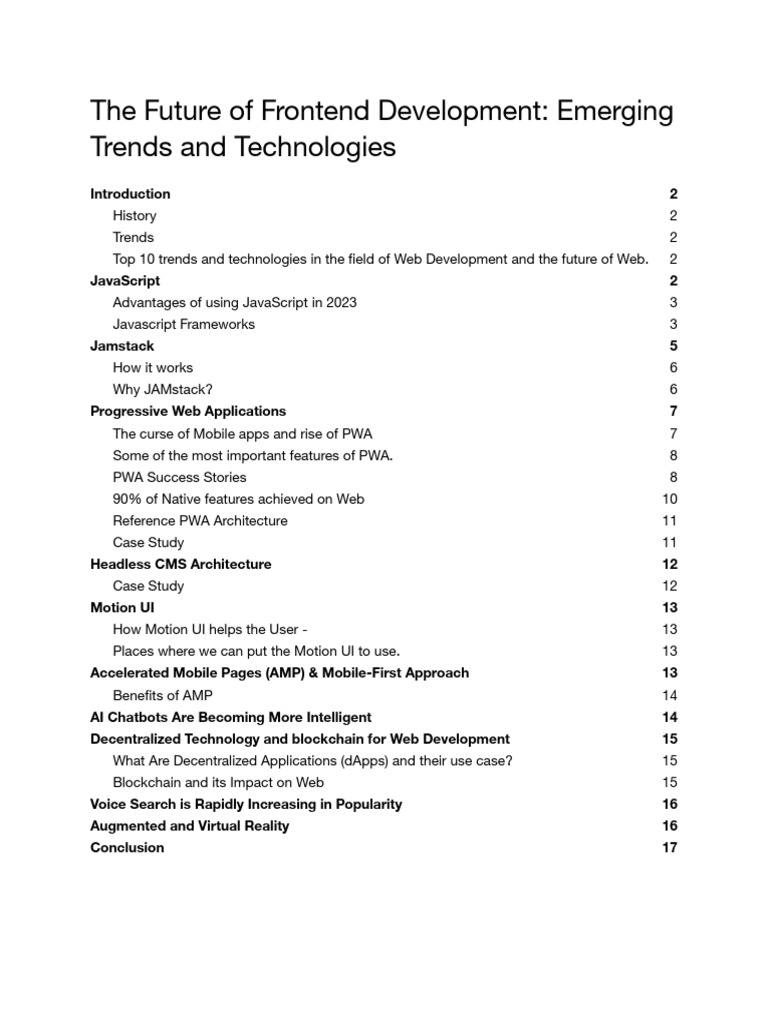 The Future of Frontend Development - Emerging Trends and Technologies ...