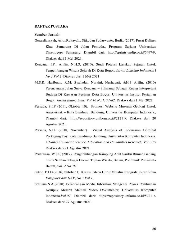 Daftar Pustaka: Sumber Jurnal, Buku, dan Internet | PDF