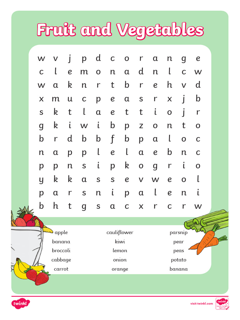 T SC 1644940074 Fruit and Vegetables Word Search Ver 2 | PDF