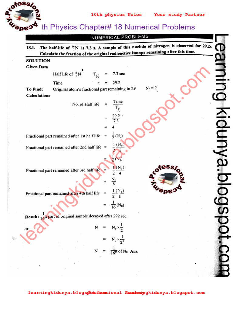 10th Phy CH 18 Mumerical | PDF