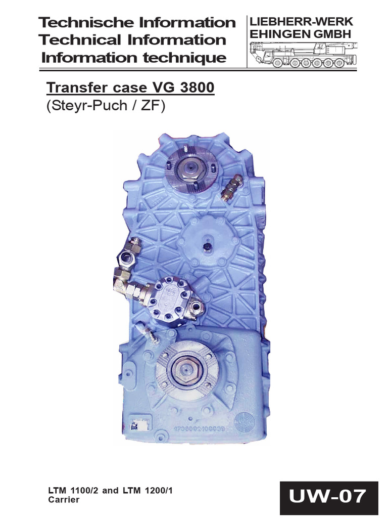 Liebherr VG 3800 Transfer Case Guide | PDF | Land Vehicles | Mechanical ...