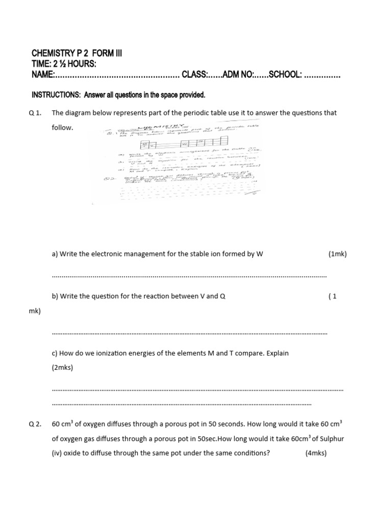 Chemistry F3 PP2 | PDF | Chemical Elements | Sets Of Chemical Elements