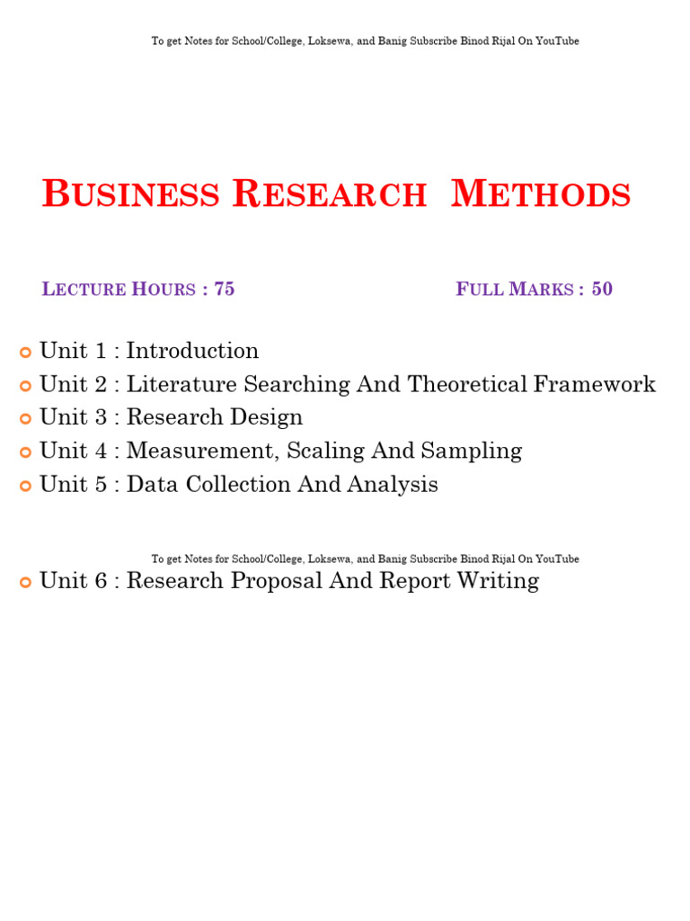 BBS 4th Year Business Research Methods | PDF | Hypothesis | Qualitative ...