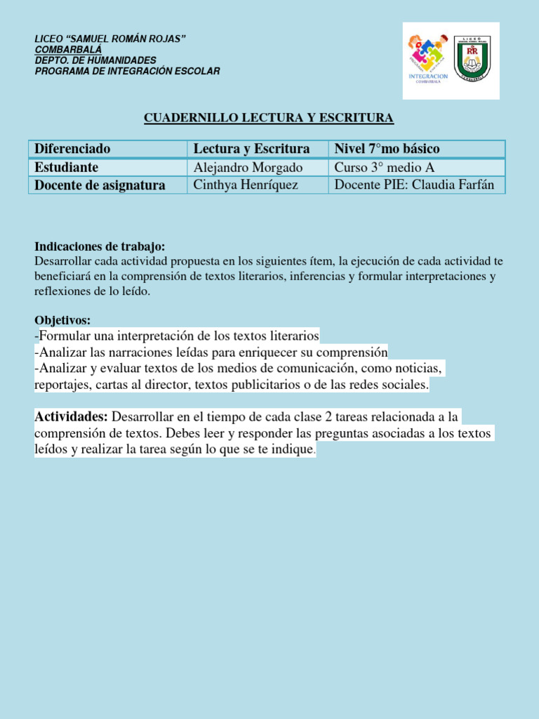 Cuadernillo Lectura y Escritura | Descargar gratis PDF | Eclipse