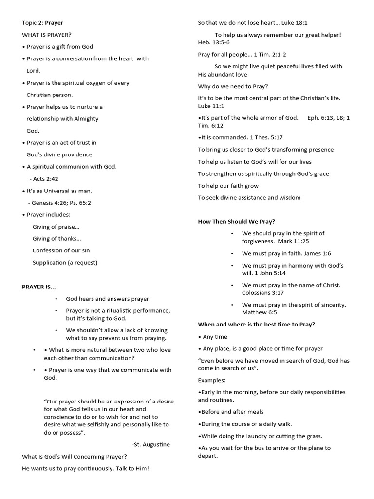 Prayer and Worship Handouts | PDF | Christian Meditation | Prayer