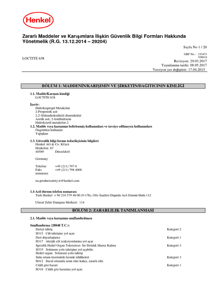 Loctite 638 MSDS | PDF