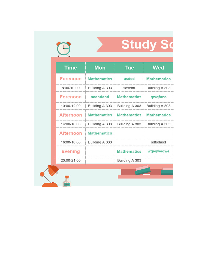Mathematics Study Schedule Template | PDF | Computing | Software