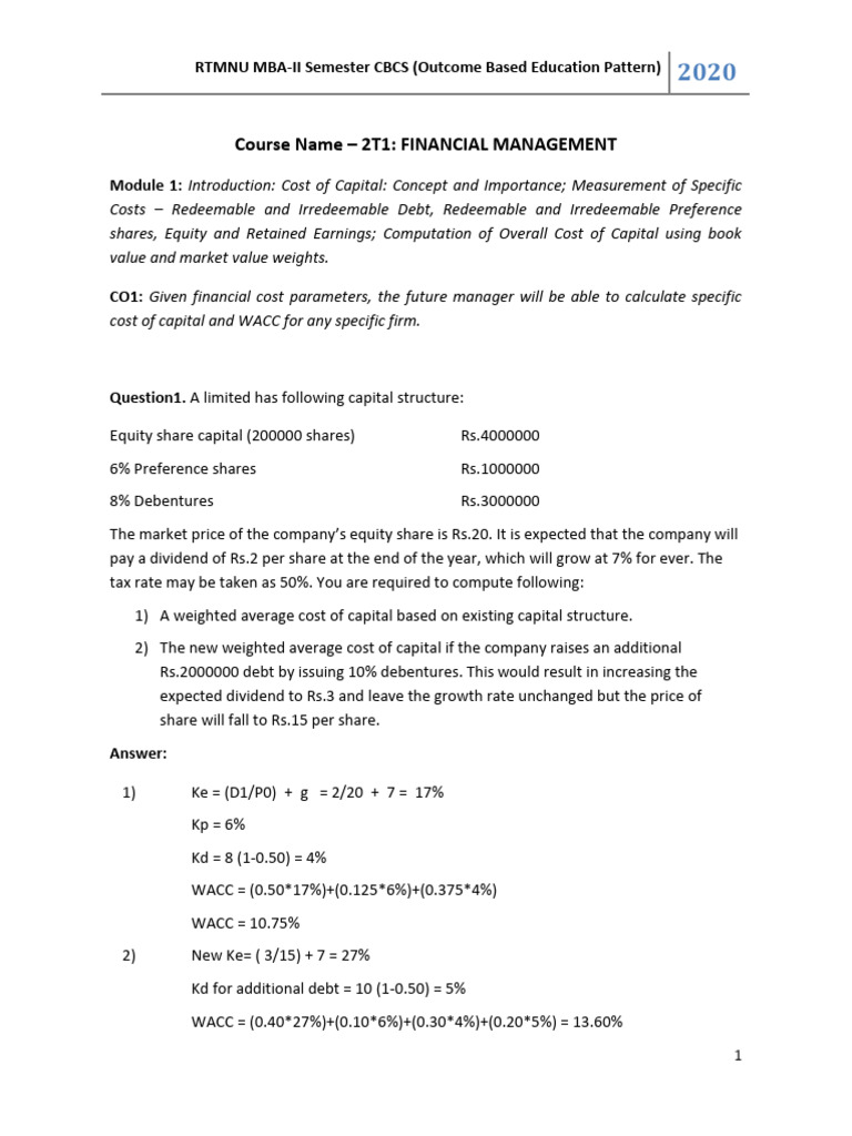 Financial Management | PDF | Net Present Value | Internal Rate Of Return