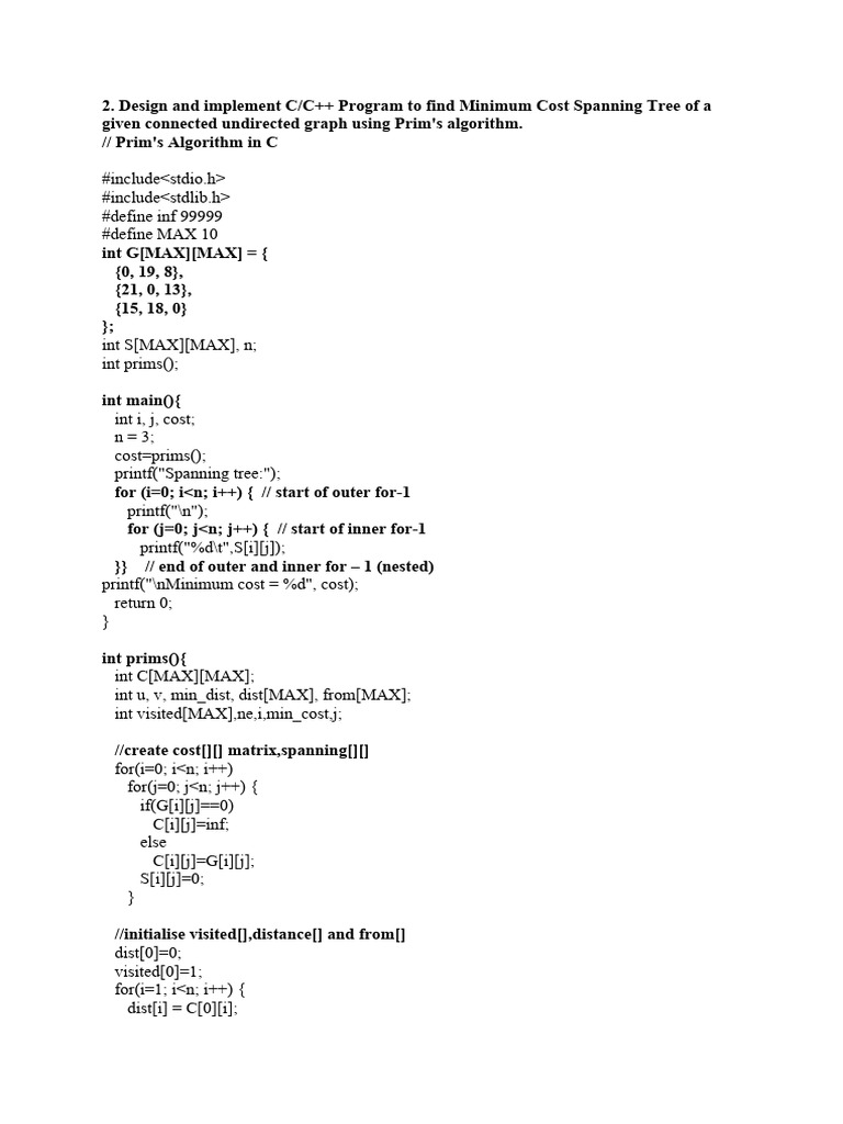 P2 Prim's Algorithm | PDF