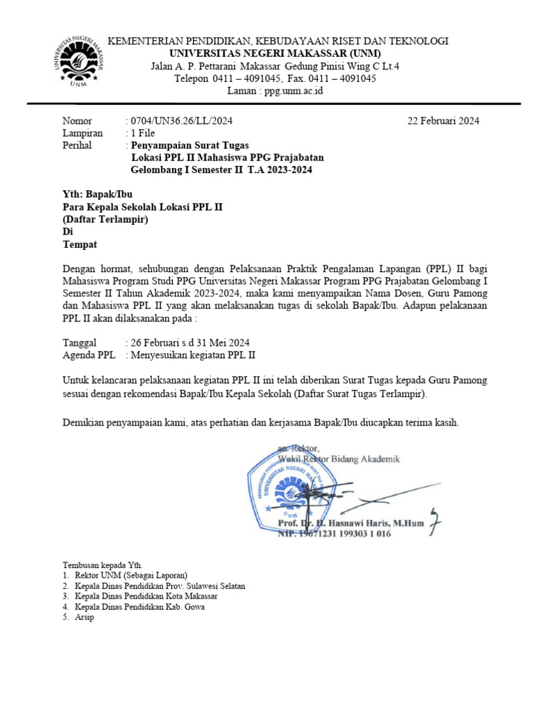 PPL II Mahasiswa PPG UNM 2024 | PDF