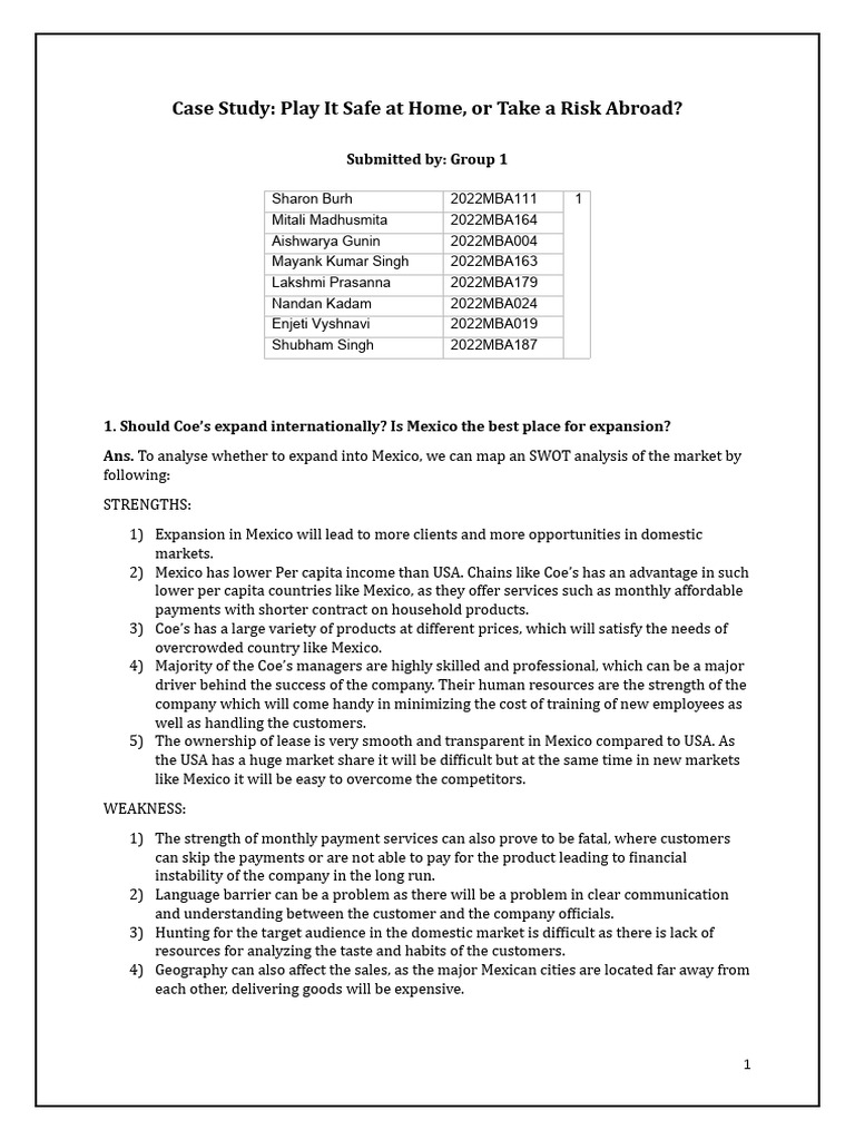 IB Case Study 1 | PDF | Market (Economics) | Marketing