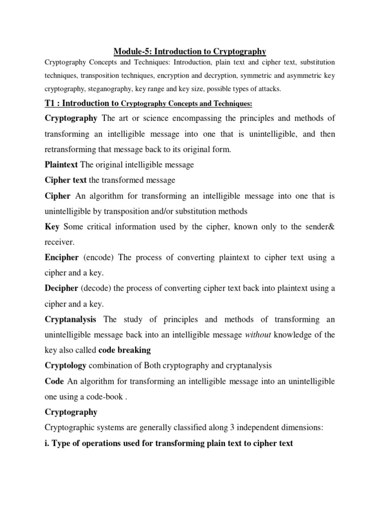 Cryptography Concepts and Techniques | PDF | Cryptography | Cryptanalysis