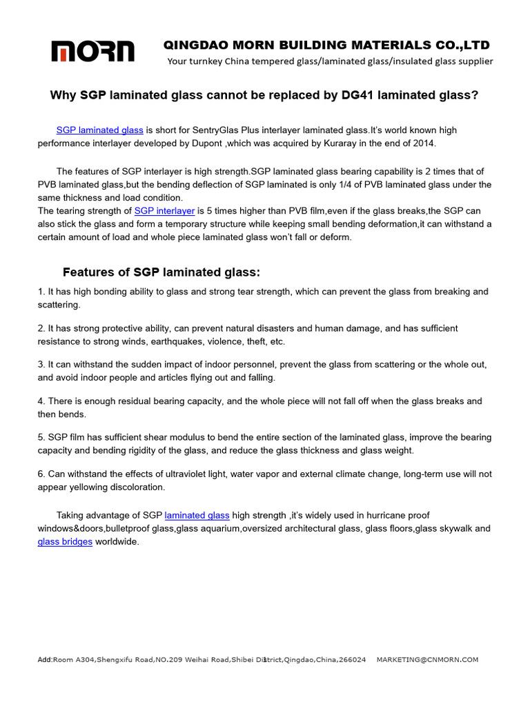 DG41 vs. SGP Laminated Glass Analysis | PDF | Strength Of Materials ...