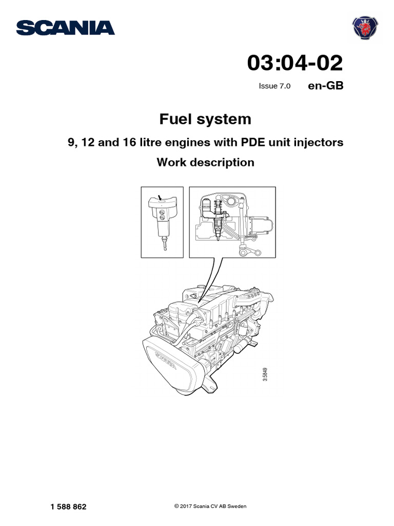 9, 12 and 16 Litre Engines With PDE Unit Injectors Fuel System WSM - 0001167 - 01 | PDF | Fuel ...