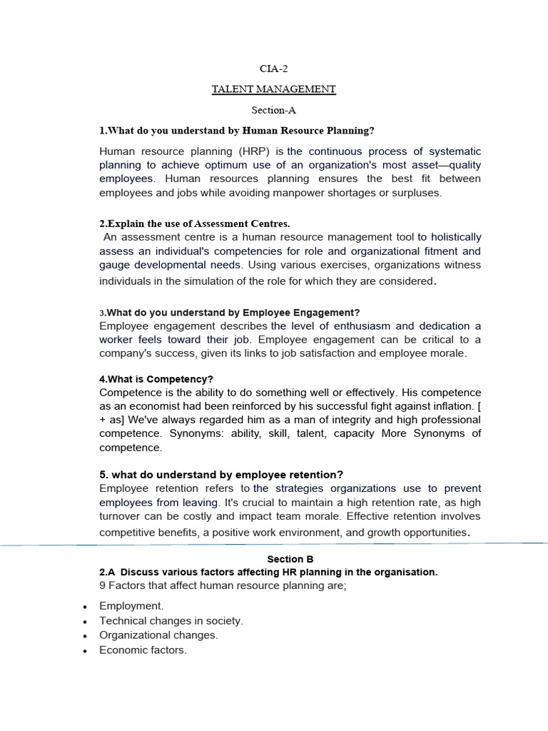 Talent Management Pdf Human Resources Recruitment