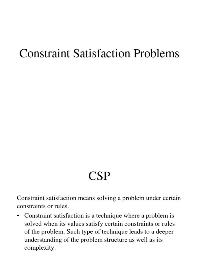 AI-CSP (Constraint Satisfaction Problem) | PDF | Mathematical Logic ...