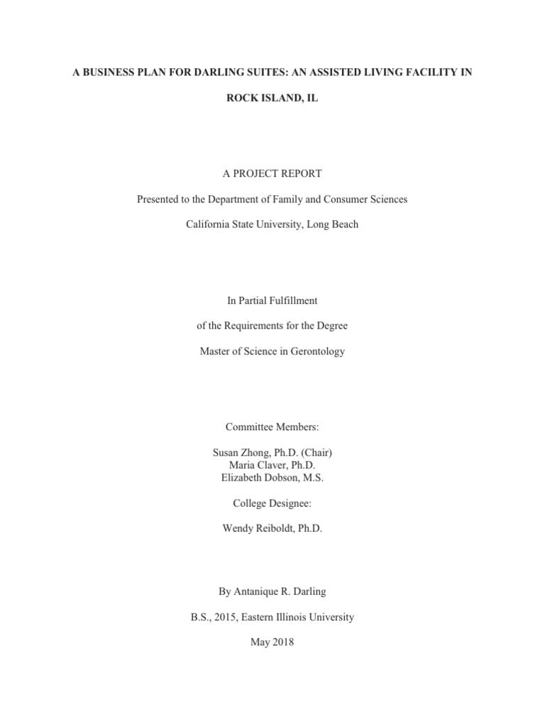 A Business Plan | PDF | Assisted Living | Medicaid