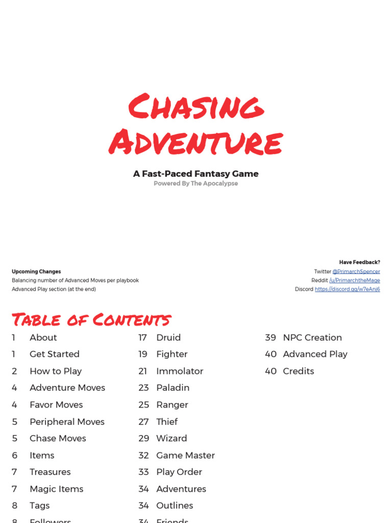 Chasing Adventure Full Version | PDF | Role Playing Games | Tabletop Role Playing Game