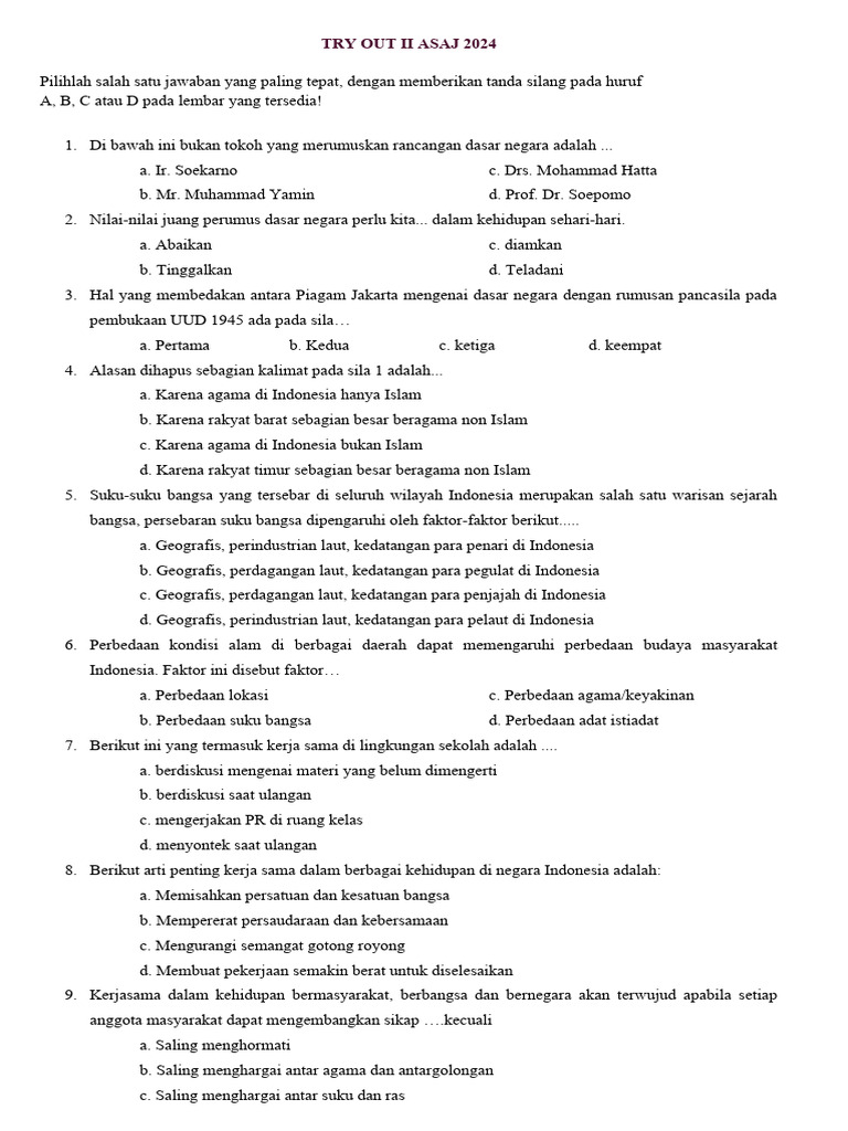 Try Out Asaj Ii | PDF