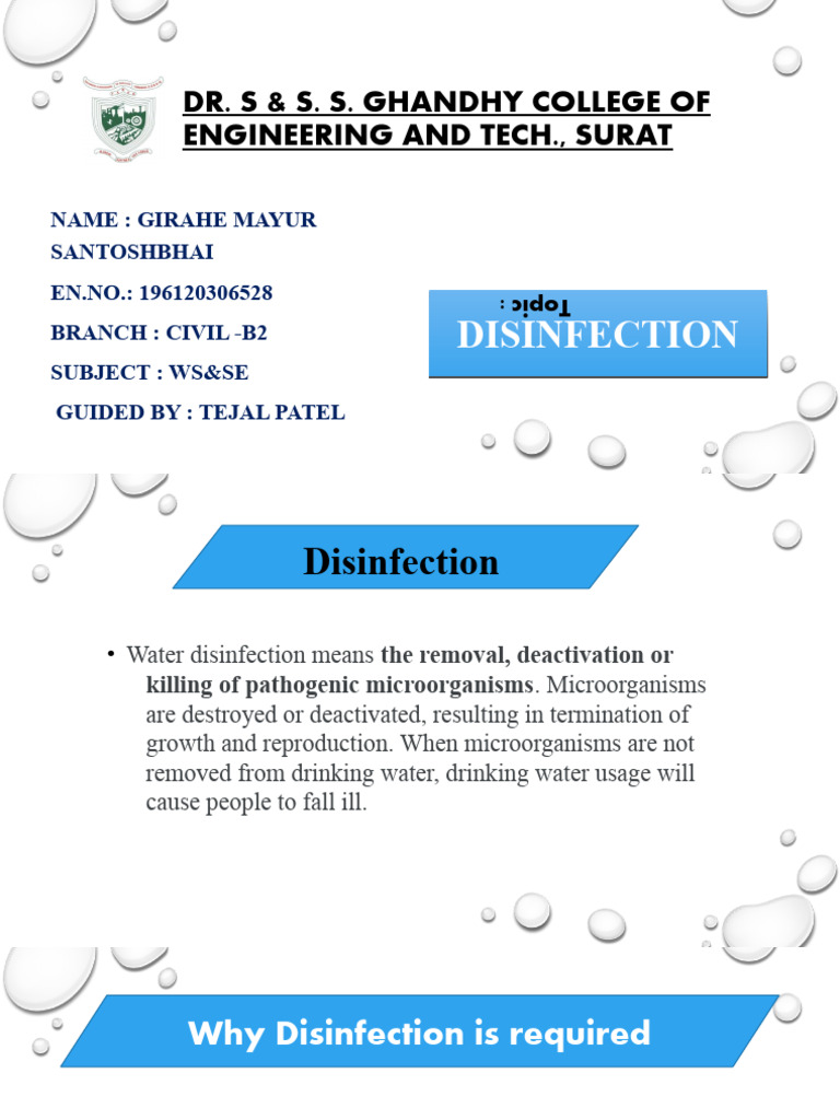 DISINFECTION | PDF | Chlorine | Disinfectant