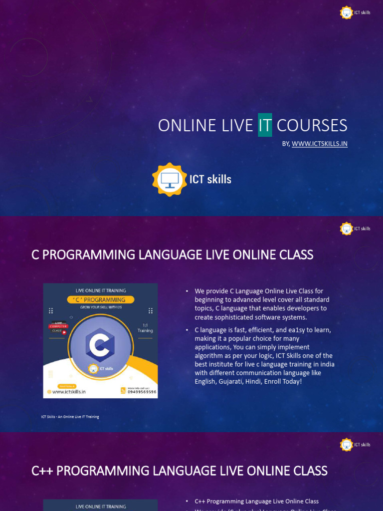 Live Online IT Courses in India | PDF | Educational Technology ...