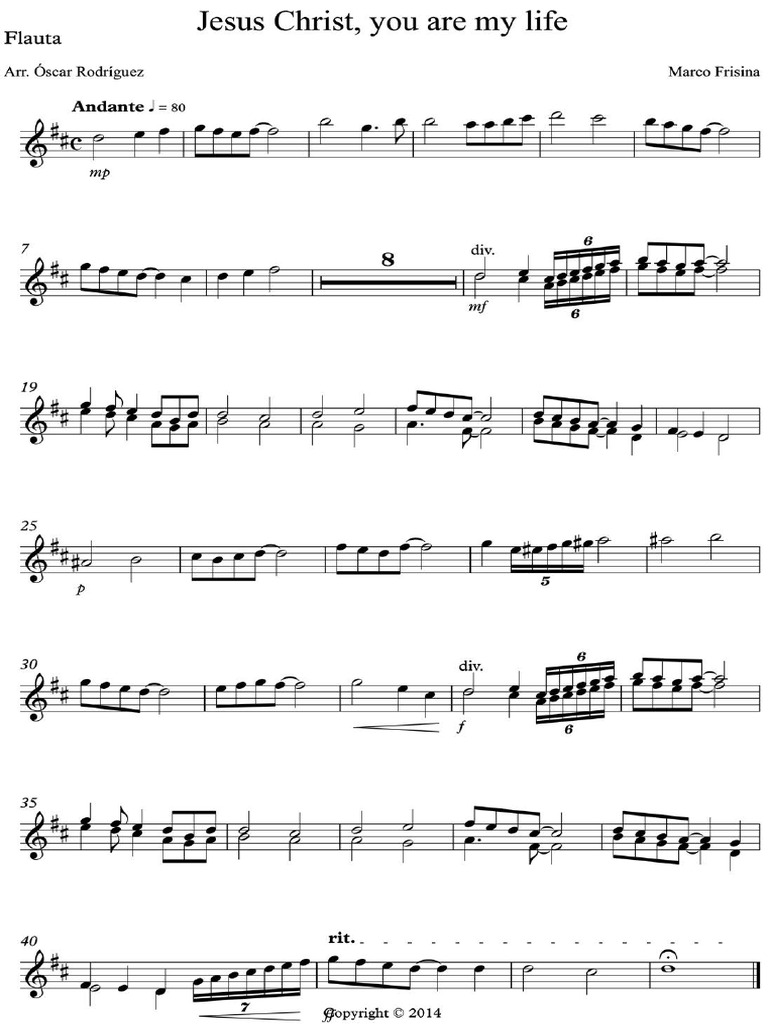 Jesus Christ You Are My Life-Flauta | PDF