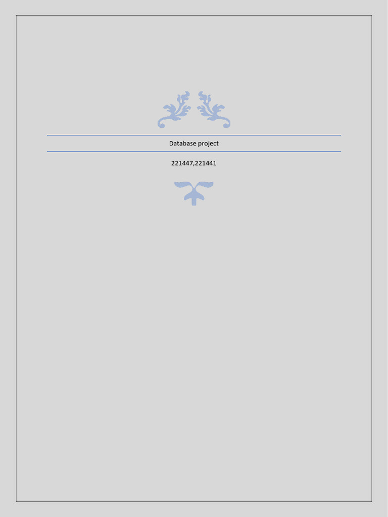 Database Project 221447,221441 | PDF | Parameter (Computer Programming) | Databases