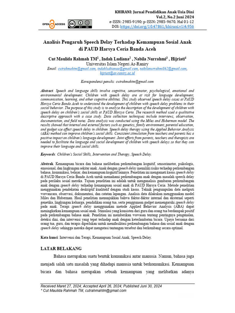 KHIRANI - VOLUME 2, NO. 2, JUNI 2024 Hal 01-12 | PDF