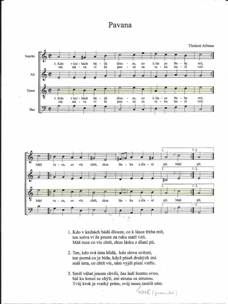 10 Arbeau - Pavana | PDF