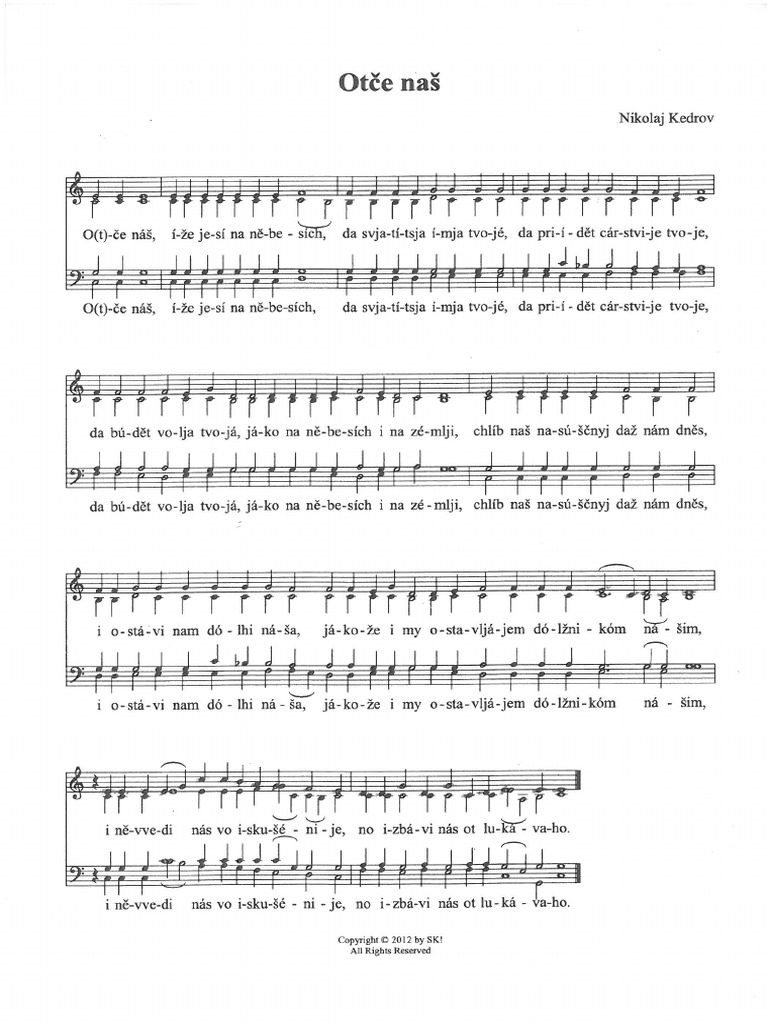 12 Kedrov - Otče Náš | PDF