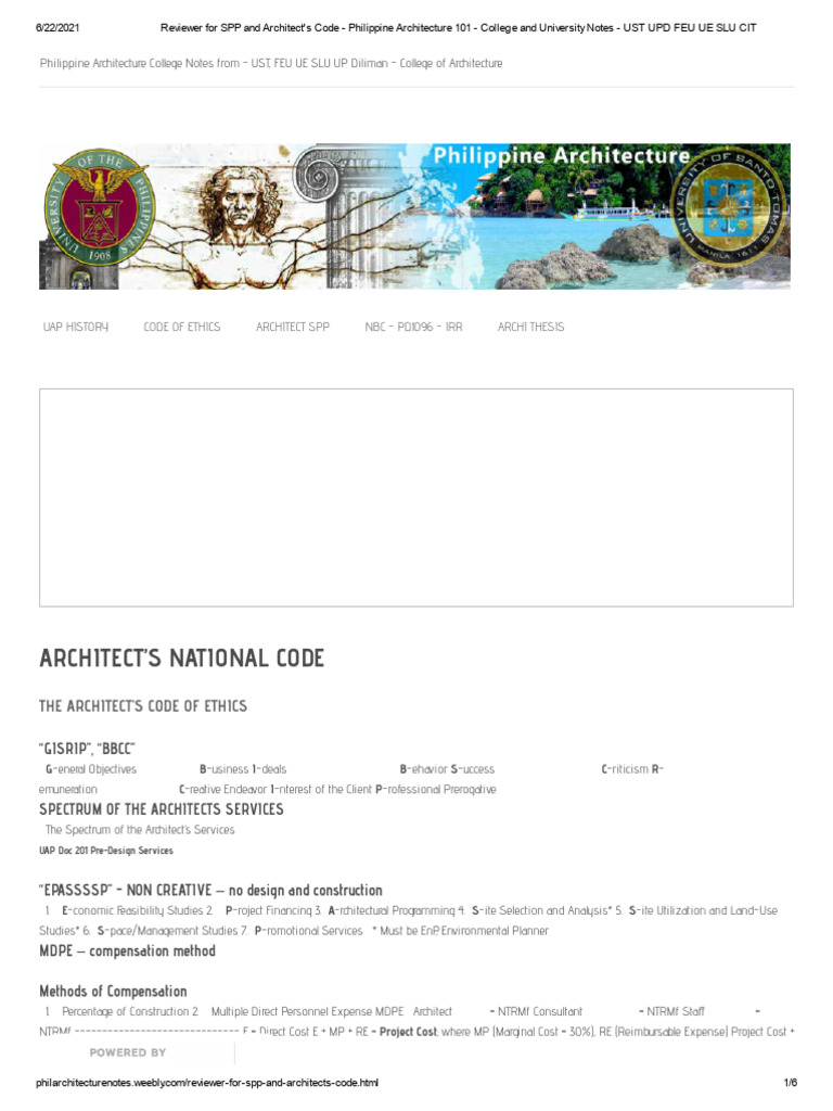Philippine Architecture College Notes | PDF | Architect | Engineering
