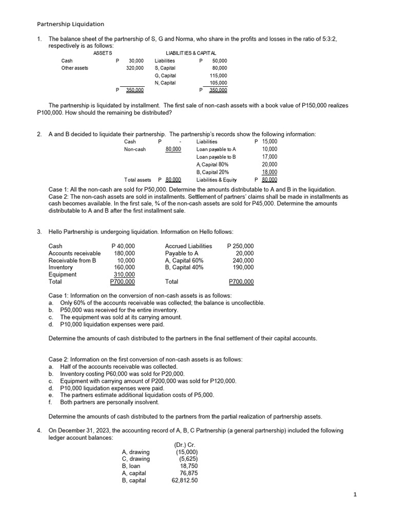 Liquidation Assignment Printing | PDF | Balance Sheet | Financial Services