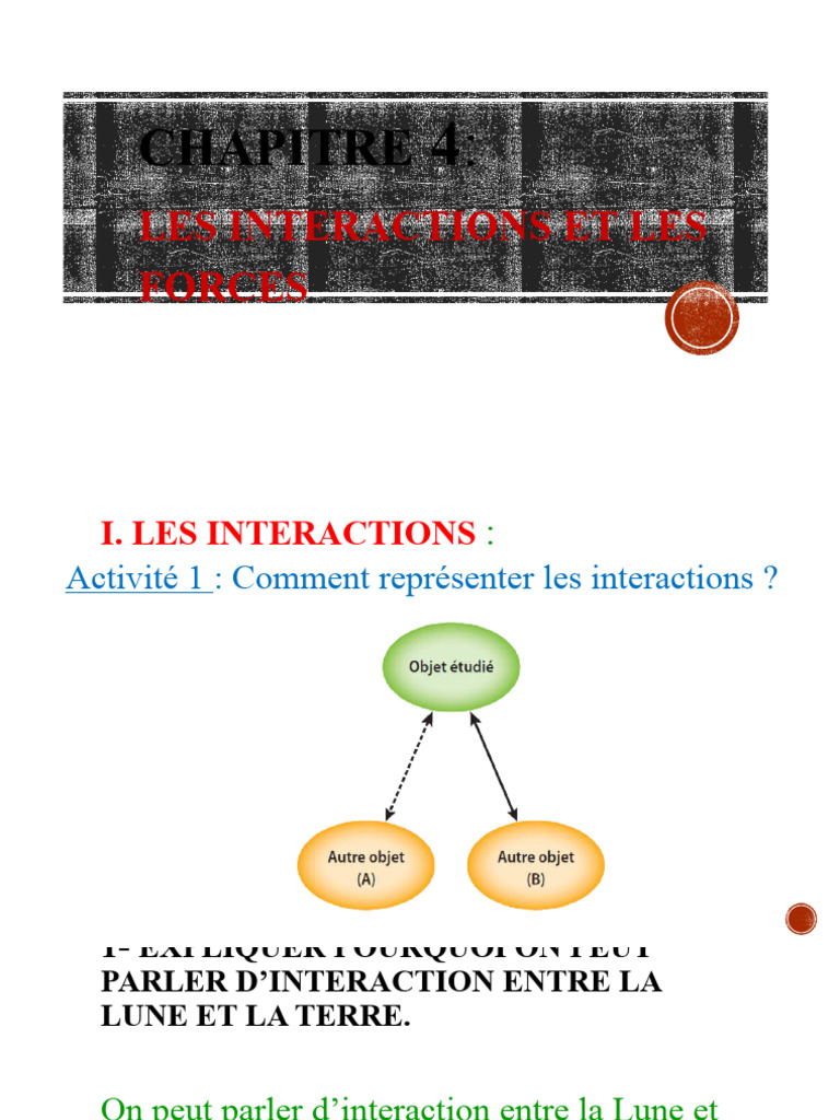 Chapitre 4 - Les Interactions Et Les Forces 4ème | PDF | Obliger | Grandeur physique