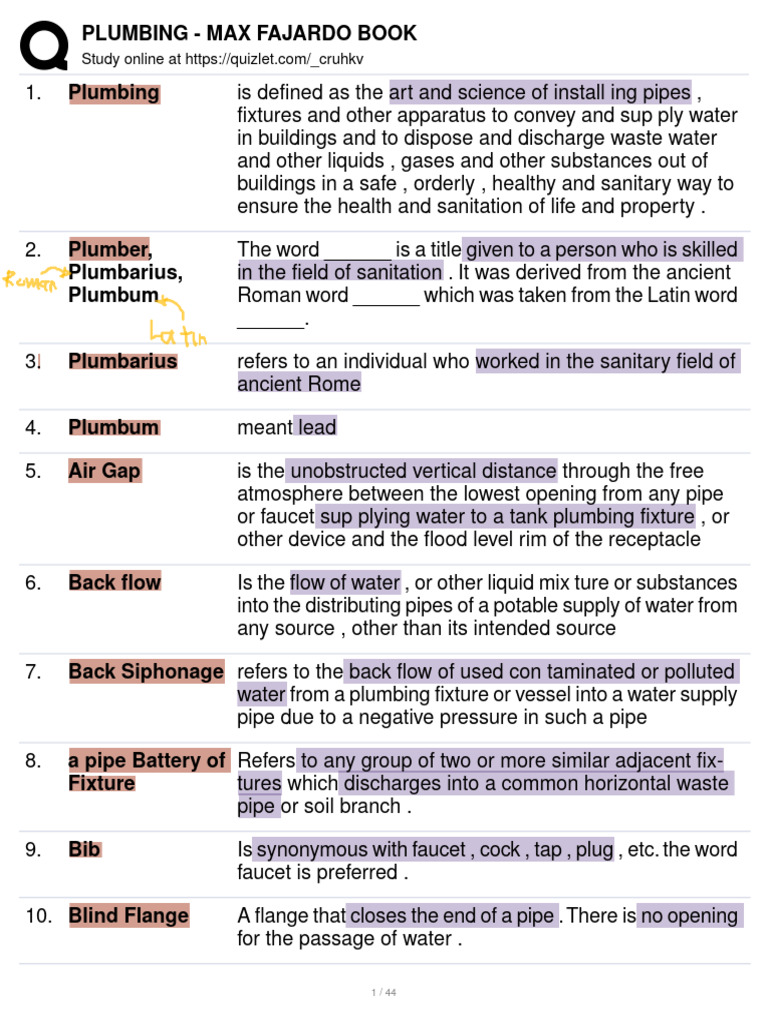 Plumbing Terminology and Concepts Guide | PDF | Plumbing | Sewerage