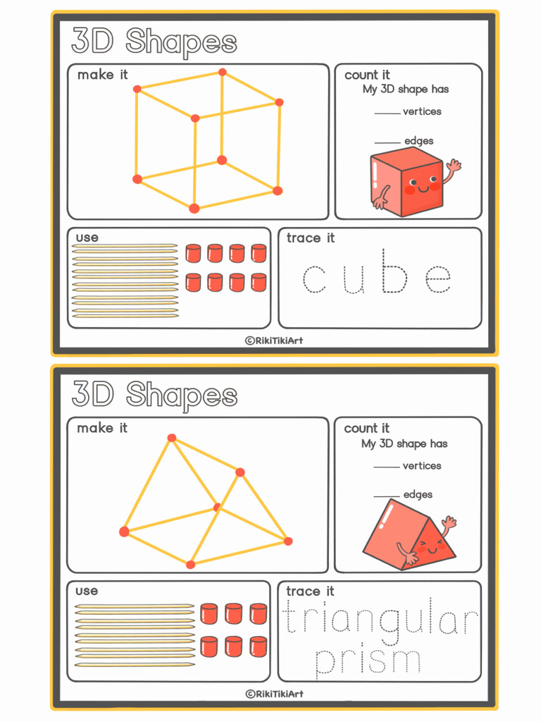 A4 3D Shapes Toothpicks Activity | PDF