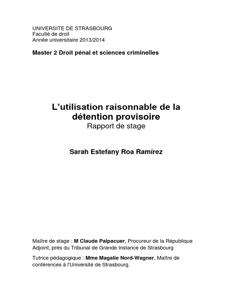 Utilisation Raisonnable de la Détention Provisoire | PDF | Présomption ...