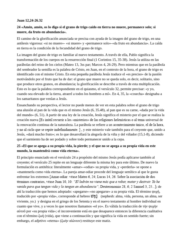 Juan 12,26-28.32 | PDF | Jesús | Juan el apóstol
