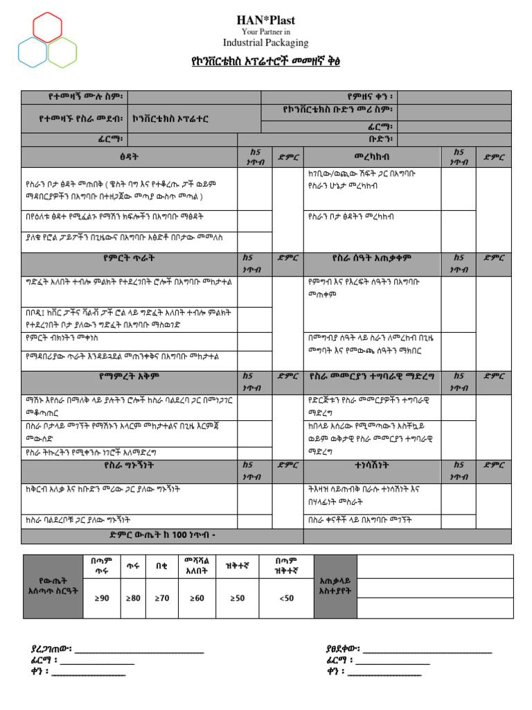 Convertex OP. Evaluation | PDF