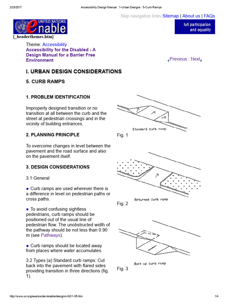Accessibility Design Manual - 1-Urban Designs - 5-Curb Ramps | PDF ...