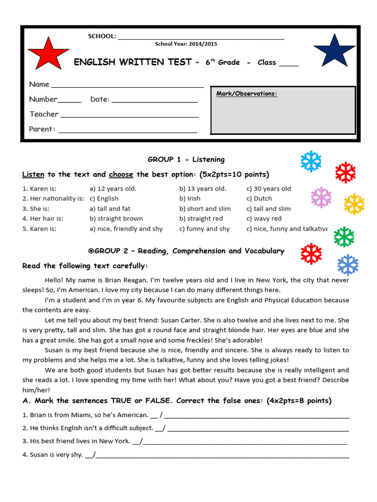 Describing People - Reading | PDF | Plural | Grammatical Number
