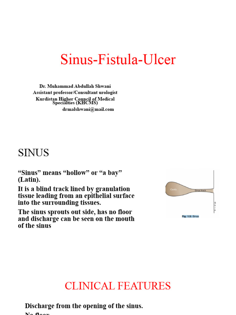 Sinus and Ulcer | PDF | Wound | Medical Specialties