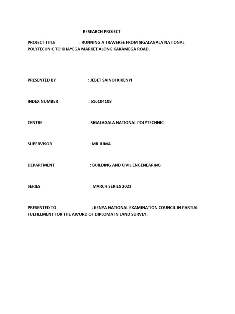 Traverse Research Project 11 | PDF | Surveying | Accuracy And Precision