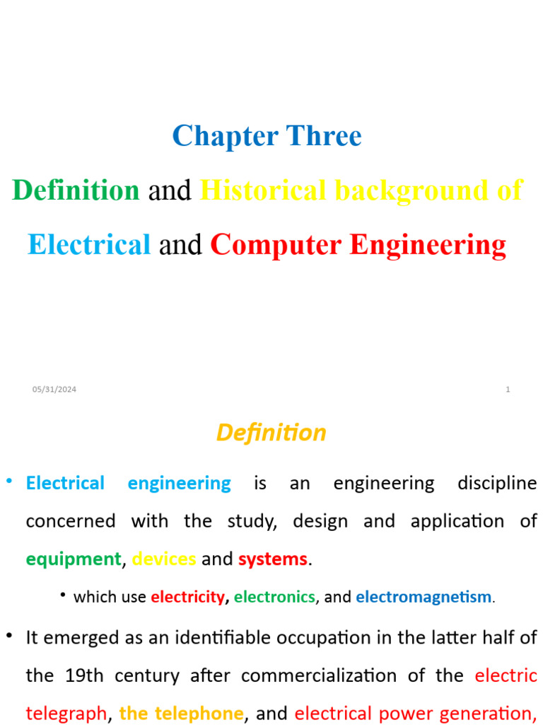 Chapter Three Hiostry of Electrical Engineering | PDF | Electrical Engineering | Electronics